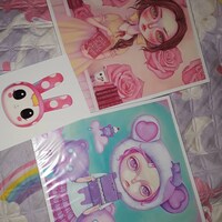 Kawaii Art Print - Pastel Kei, Fairy Kei, Pastel Pink Hair, Cute Big ...