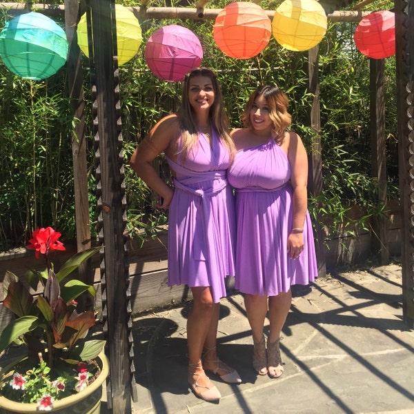 Lavender SHORT Infinity Dress Convertible Formal Multiway Wrap Dress ...