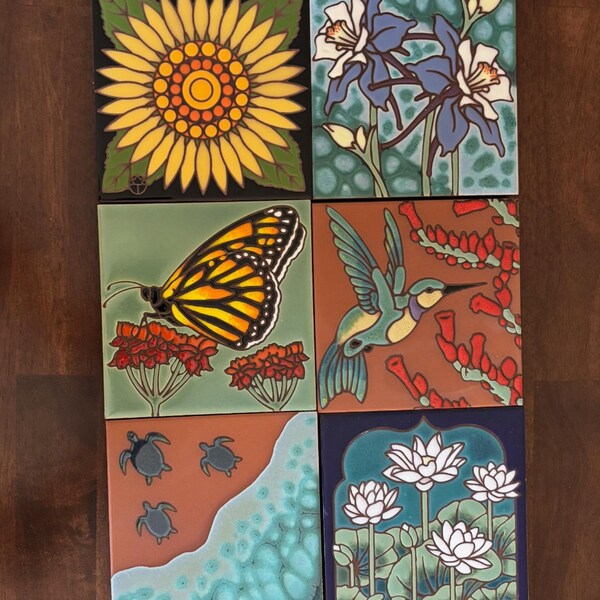 Hand Glazed Tile Arabesque Quetzal Mural - Etsy