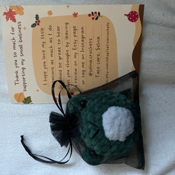 Frog Squishy Cute Handmade, Super Soft Velvet Crochet Frog / Stress ...