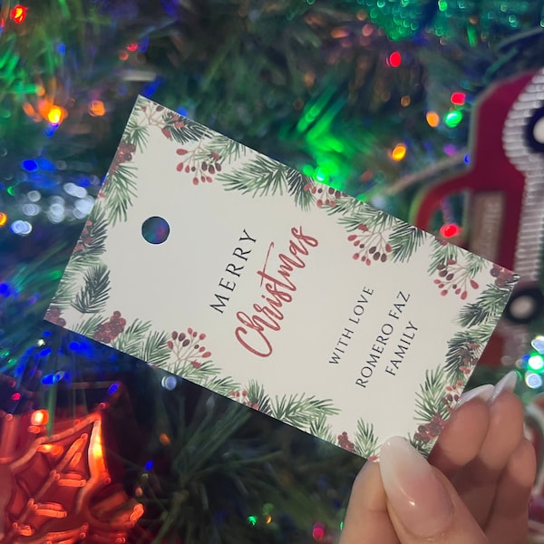 Merry Christmas Gift Tag Printable, Printable Christmas Gift Tag ...