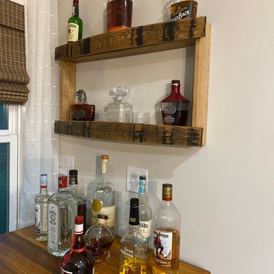 Bourbon Barrel Shelf Bar Shelves Bourbon Shelf Whiskey - Etsy