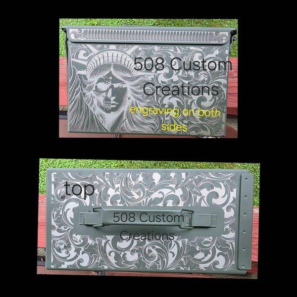 Ammo Can Lady Liberty Scroll Work - Etsy