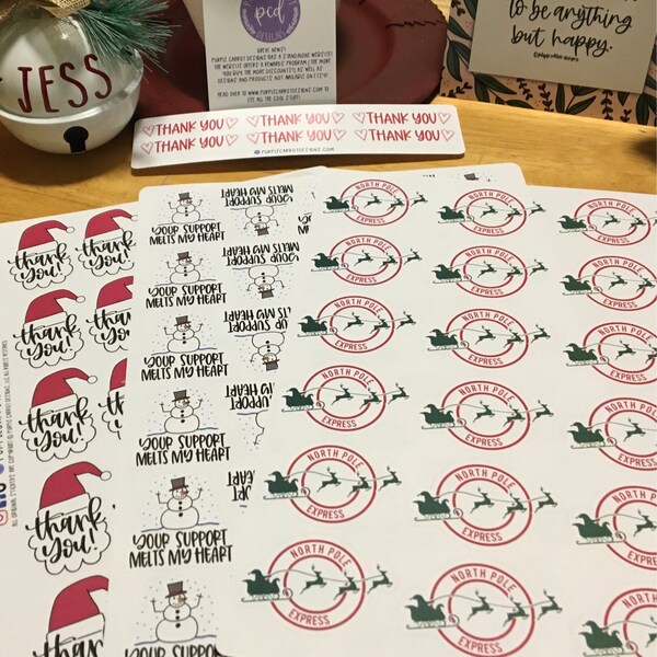 Thank You Santa Sticker, Christmas Sticker, Christmas Label, Christmas ...