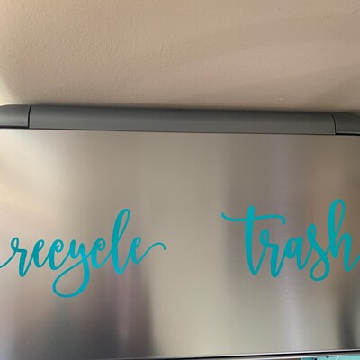 Trash Decal, Computer Cut Vinyl Sticker for Garbage Can, Recycling and ...