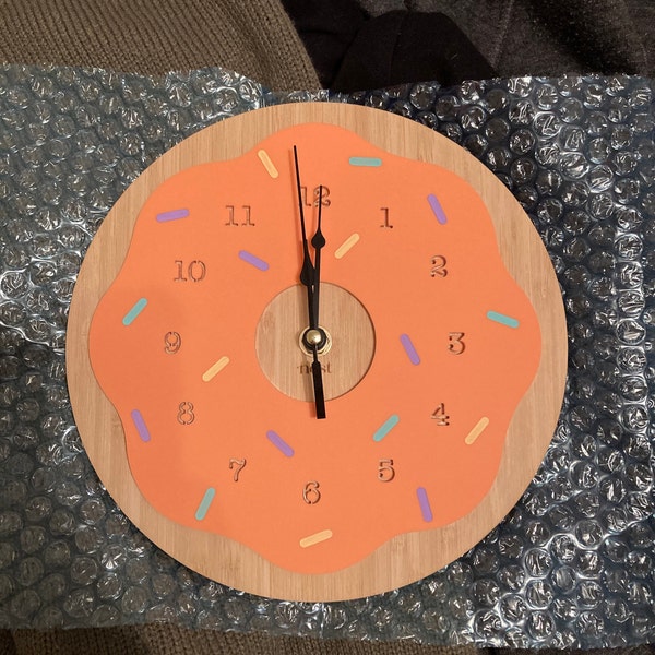 Donut Clock | Wall Clock | Laser Cut Nursery & Kids Decor - Etsy