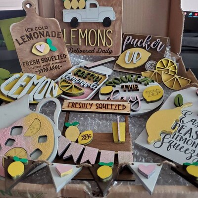 Lemon Tiered Tray Decor, Lemon Tiered Tray, Tiered Tray Decor, Summer ...