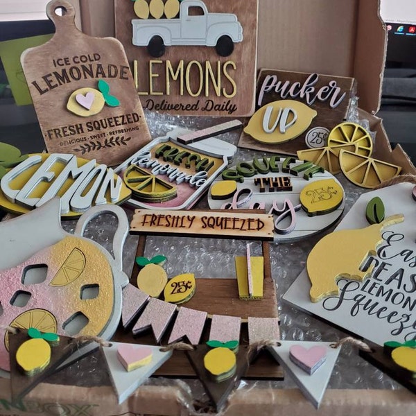 Lemon Tiered Tray Decor, Lemon Tiered Tray, Tiered Tray Decor, Summer ...