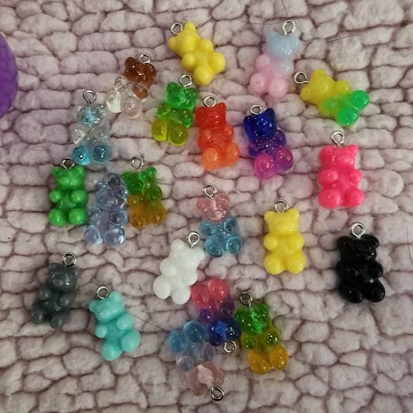 12mm Transparent Gummy Bear Beads, Kandi Beads Mixed Lot, Kidcore Beads ...