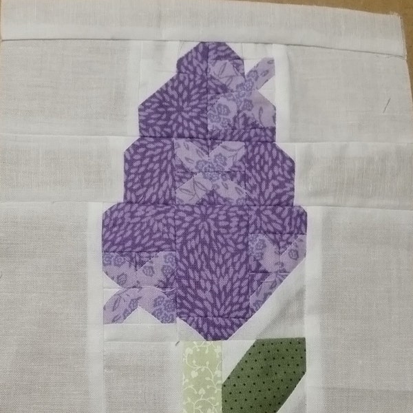 Lilac Spring Flower Quilt Block PDF Pattern - Includes Instructions for ...