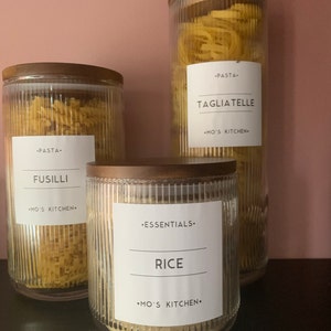 Modern Bespoke Labels Pantry Food Kitchen Organisation Kitchen Jars and ...