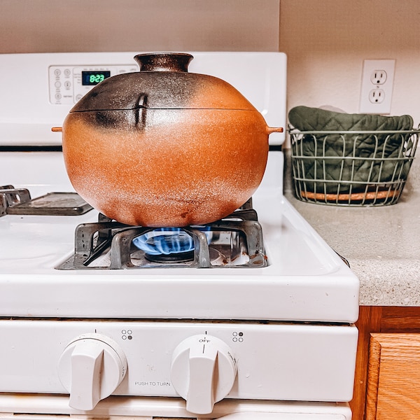 Open Bowl - 1.0 Quart Micaceous Clay Cookware Bowl; Lightweight, Oven ...