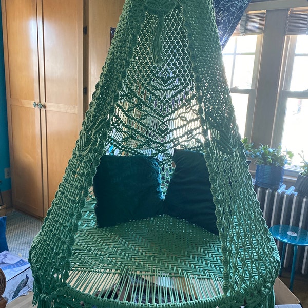 Macrame Swing, Macrame Hanging Chair, Macrame Patio Swing, Hammock Swing, Indoor Chair, Macrame ...