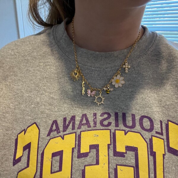 Build Your Own Custom Charm Necklace, Gold Charm Necklace, Customizable ...