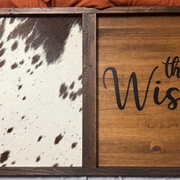 Cowhide Branding Frame, Cowhide Wood Sign, Family Heirloom, Unity ...
