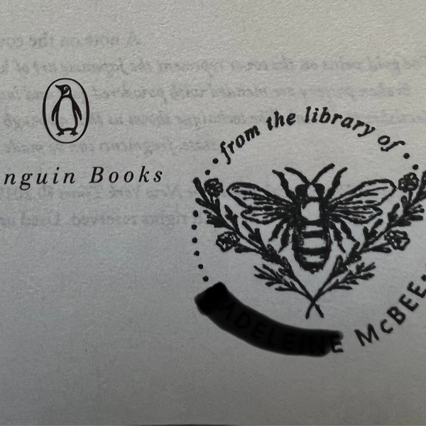 From the Library of Stamp | Book Stamp Personalized | Bee Ex Libris ...