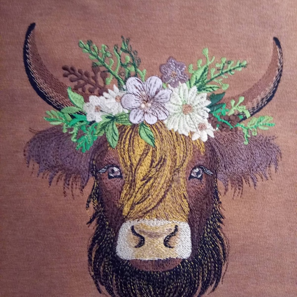 Highland Cow Embroidery Design, Farm Animal Machine Embroidery File, 3 ...