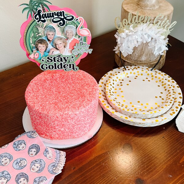 3-D Personalized Stay Golden/ Golden Girls Theme Birthday Cake Topper ...