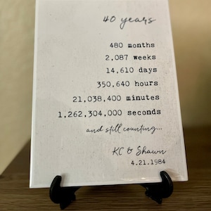 Custom Anniversary Countdown Sign, Personalized Anniversary Gift ...