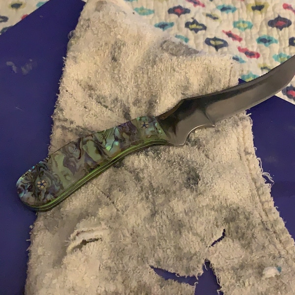 1 Pair Natural Pura Abalone Knife Handle Inlay Scale Blank Sheet Scales ...