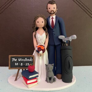 Short Bride & Tall Groom Wedding Cake Topper Personalized by | Etsy