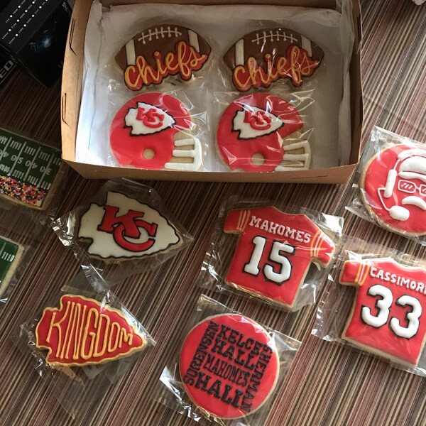 24 Kansas City KC Chiefs Football Cookies Playoff Tailgate Assortment ...