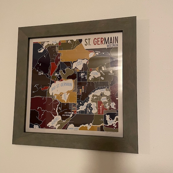 St. Germain, Wisconsin Art Map Print (vilas County) by James Steeno ...