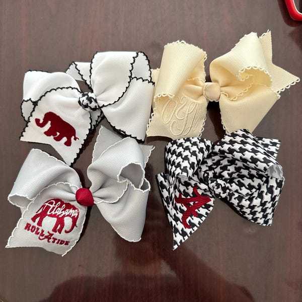 Alabama Hairbow - Elephant Hair Bow- Collegiate Hair Bow- School Bow ...