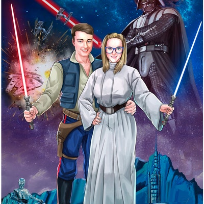 The Mandalorian,mandalorian Portraits,star War,cartoon Family Portrait ...