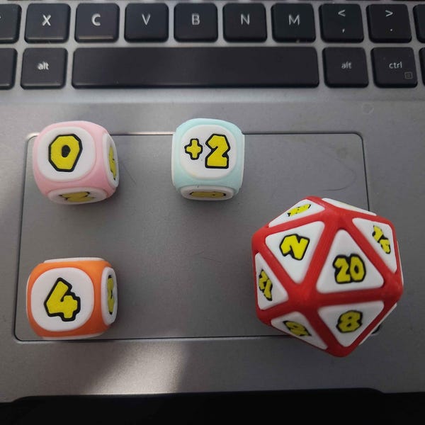 Dnd Dice Set Mario Themed - Polyhedral Dice for RPG - D4 D6 D8 D10 D ...