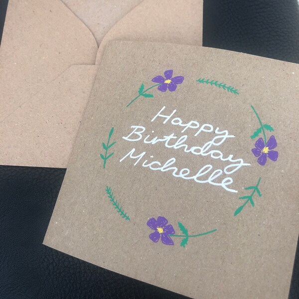 Violet Birthday Card - Violet Card - Birthday Card - Personalised ...