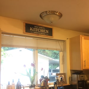 Self Serve Kitchen open 24 Hours Rustic Wood Framed Sign / Farmhouse ...
