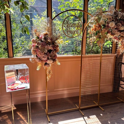 Personalised Wooden Hoop Sign for Wedding / Engagement Custom Names ...