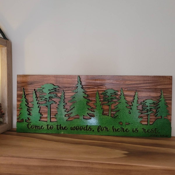 John Muir Forest Sign Forest Scene Sign Tree Scene Sign Rustic Forest ...