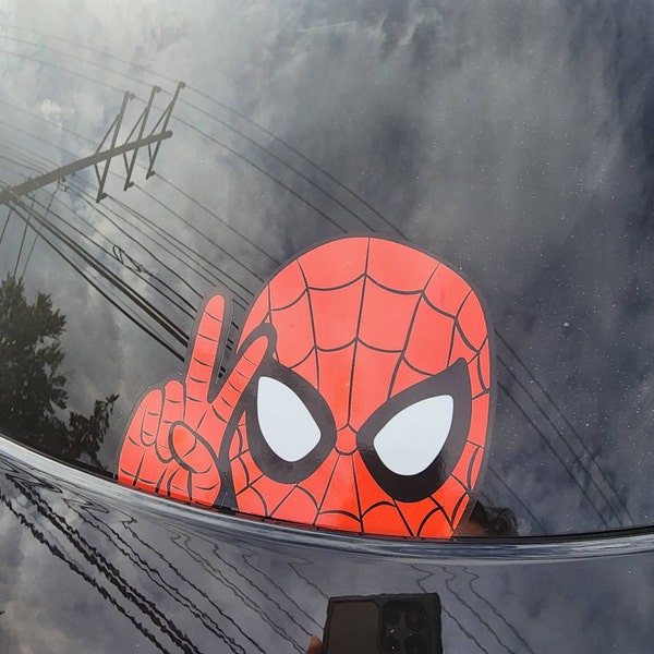 Spider-man Peace Sign Vinyl Car Sticker - Etsy