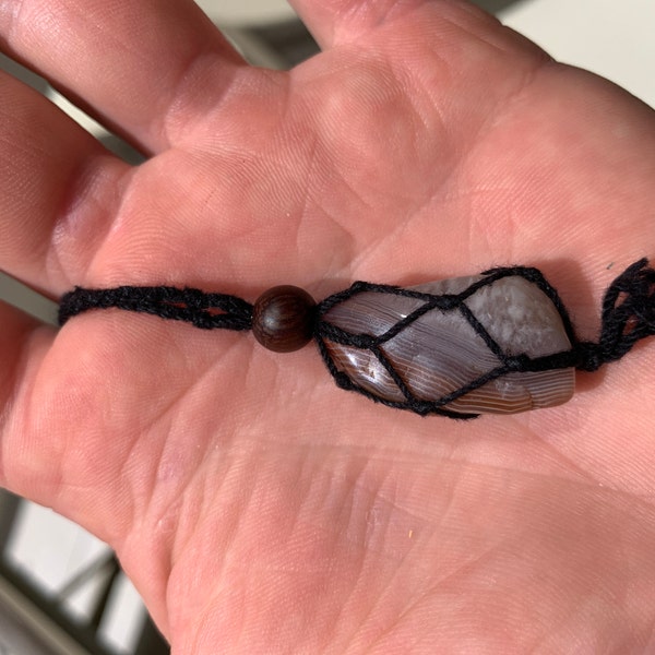 Handmade Clear Quartz Point Macrame Necklace, Adjustable Clear Quartz ...