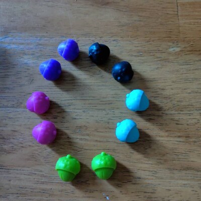 1-10 Acorn Silicone Beads Seamless Silicone Beads in 10 Colors Bulk ...