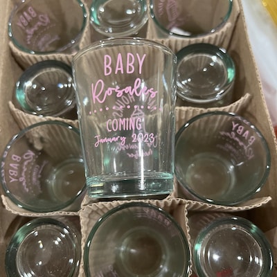 Personalized Baby Shower Shot Glasses, Custom Baby Shower Shot Glasses ...