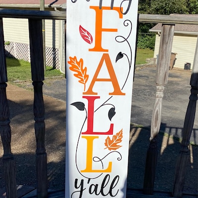 Happy Fall Y'all Vertical Sign SVG Cut File. for Personal and ...