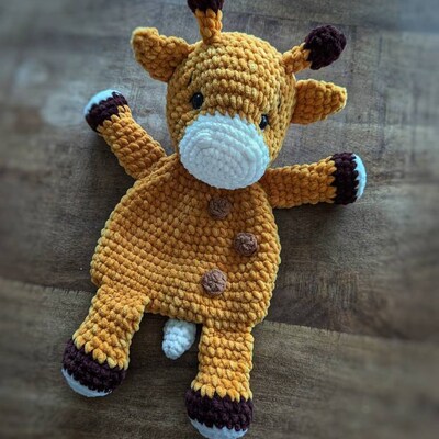 Giraffe Lovey Crochet Pattern, Amigurumi Giraffe Security Blanket ...