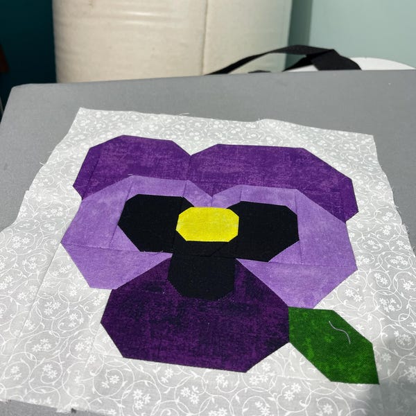 Pansy Flower Spring Garden Quilt Block Pattern PDF - Includes ...