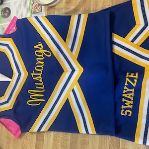 Blue & Gold Cheer Uniform, Blue and Yellow Cheerleading Uniform, Girls ...