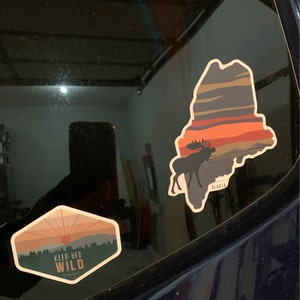 Maine Starry Night Sticker Lake Sticker Loon Sticker Maine Sticker ...