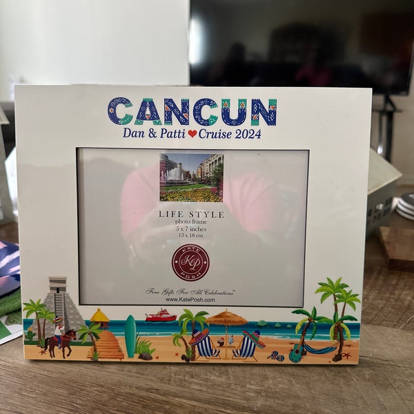 PERSONALIZED -cancun Picture Frame. Family Vacation, Couple Vacation ...