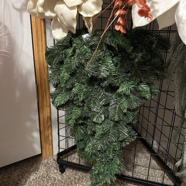 24" Valley Pine Artificial Teardrop Swag, Swag Wreath Base, Evergreen ...