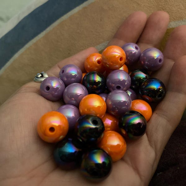 10mm Fireball Round Glass Beads for Bracelets, Craft, or DIY Projects ...