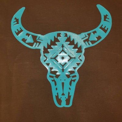 SVG, PNG, DXF, Jpeg, Cow Skull With Aztec Pattern Farmhouse, Country ...