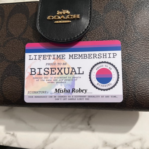 BISEXUAL Gay Pride Identity Card - Lifetime Membership Card - LGBT ...