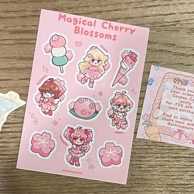 Cleffa Pink Friends Deco Sticker Sheet Cute Kawaii Aesthetic Nostalgia ...