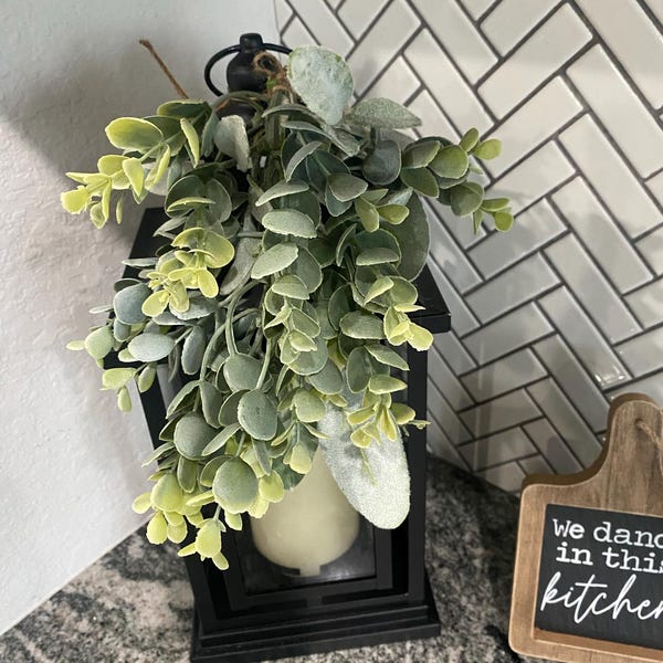 Lantern Greenery Decor / Lantern Accessory / Farmhouse Lantern Decor ...